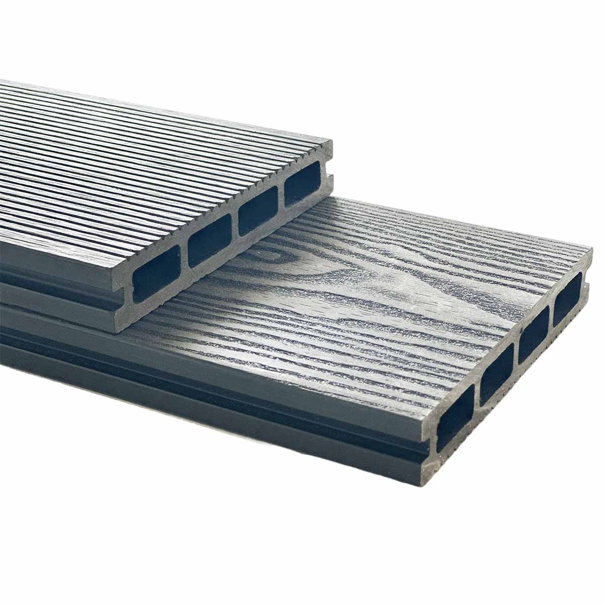 WPC decking board with 3D wood grain 2.5 x 15 x 360cm. | light grey
